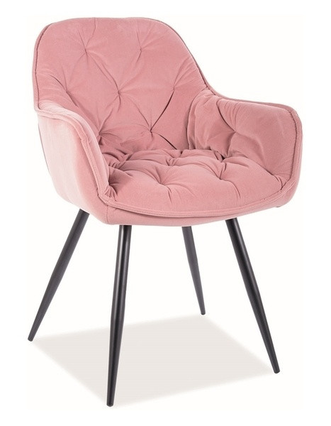 Jedálenská stolička CHERRY MATT staroružová Velvet 63 - Nábytok Pegas