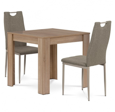 Jedálenský set 1+2, stôl 80x80 cm, MDF dub sonoma, stoličky cappuccino ...