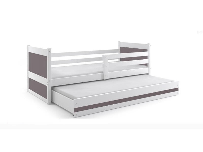 Posteľ z masívneho dreva pre 2 deti RICO 2 - biela/Grafit - Nábytok Pegas