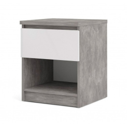 Nočný stolík SIMPLICITY 238, Betón/biely lesk - Nábytok Pegas